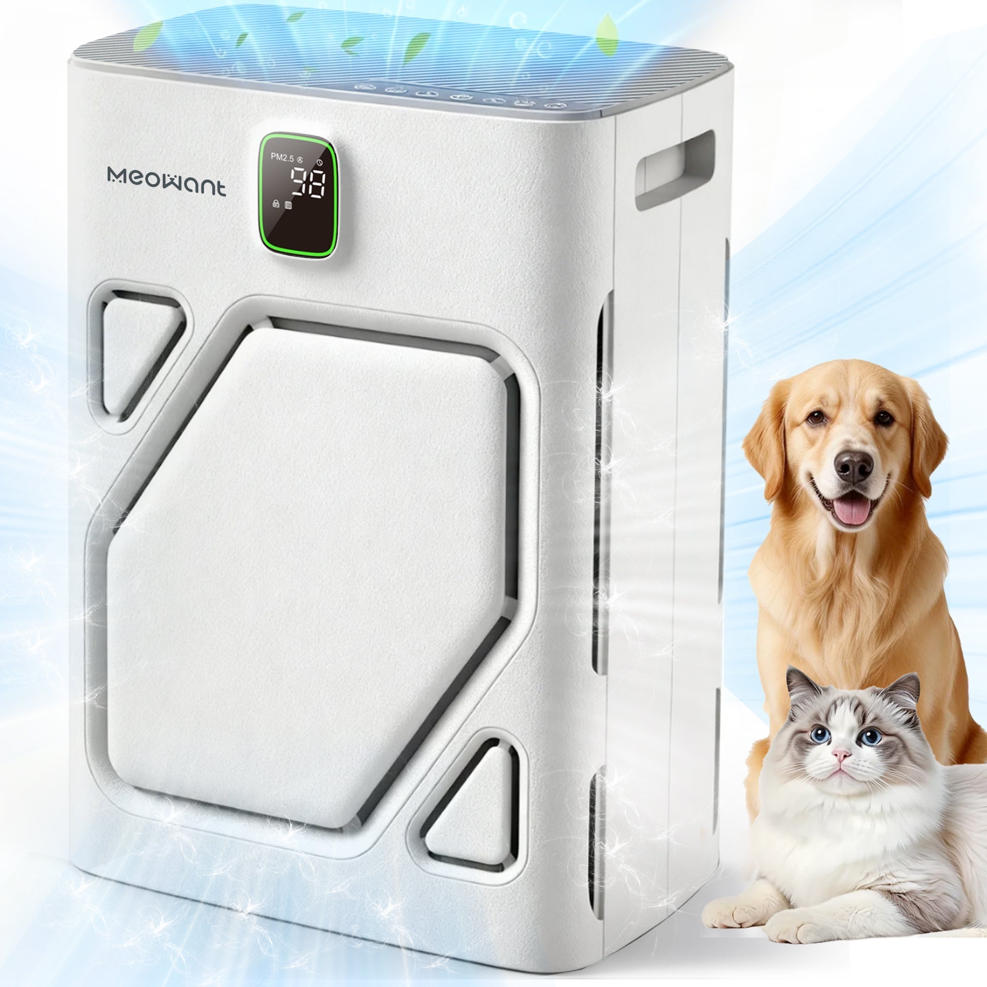 Air Purifier for Pets | Powerful HEPA Filtration, PM2.5 Monitor, Auto ...