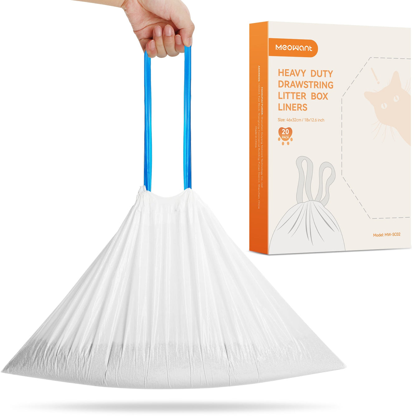 Heavy Duty Cat Litter Box Liners | Drawstring Bags – Meowant